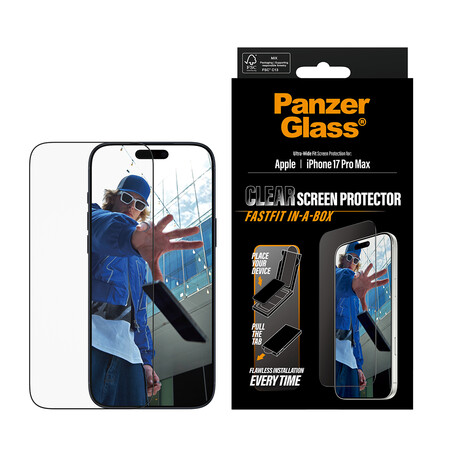 PanzerGlass® Displayschutz iPhone 17 Pro | Ultra-Wide Fit m. FASTF...